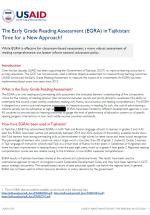 The Early Grade Reading Assessment (EGRA) in Tajikistan: Time for a New ...